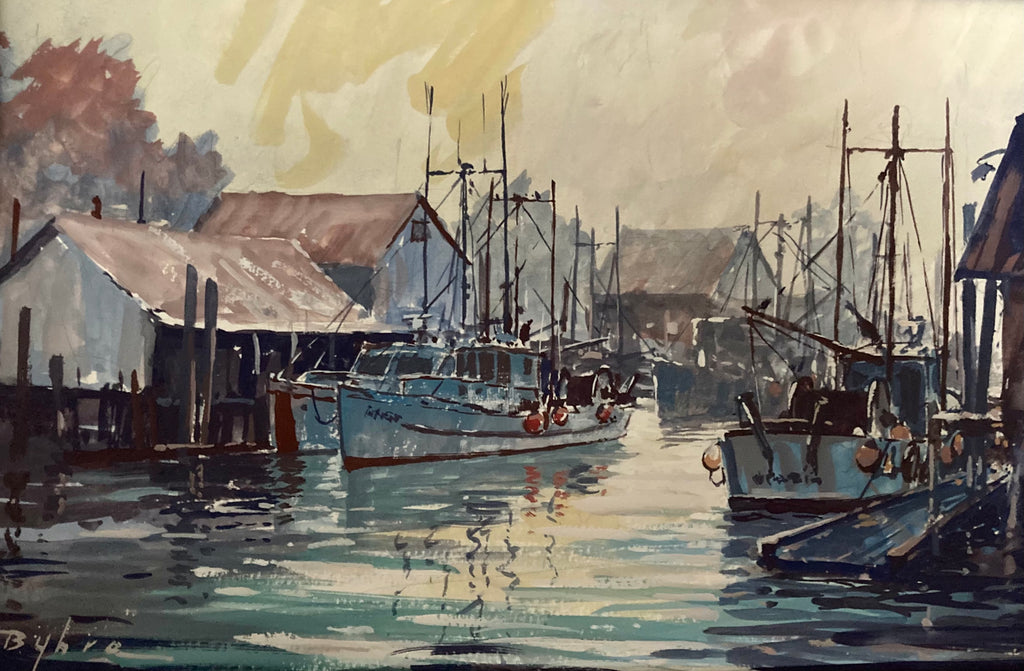 Marine Art by Dale Byhre: 'Old Fishing Docks"