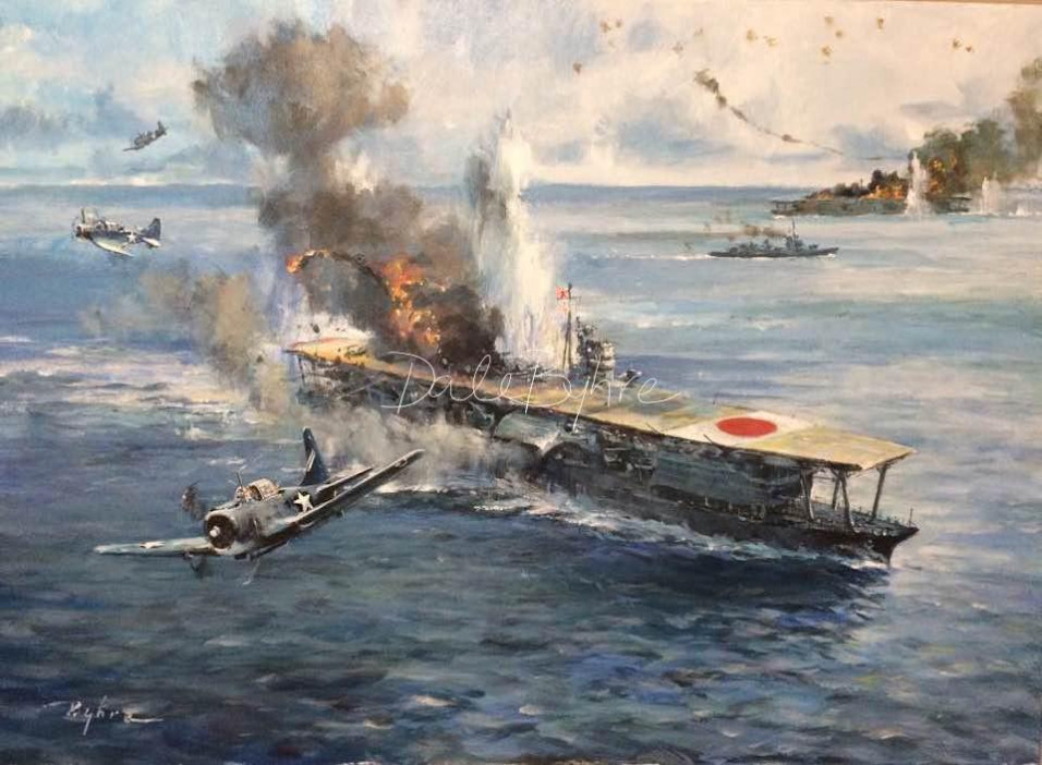 Marine Art by Dale Byhre ‘Showdown at Midway’